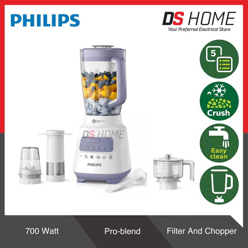PHILIPS HR2223 700W BLENDER PLASTIC JAR WITH MILL/FILTER/CHOPPER ...