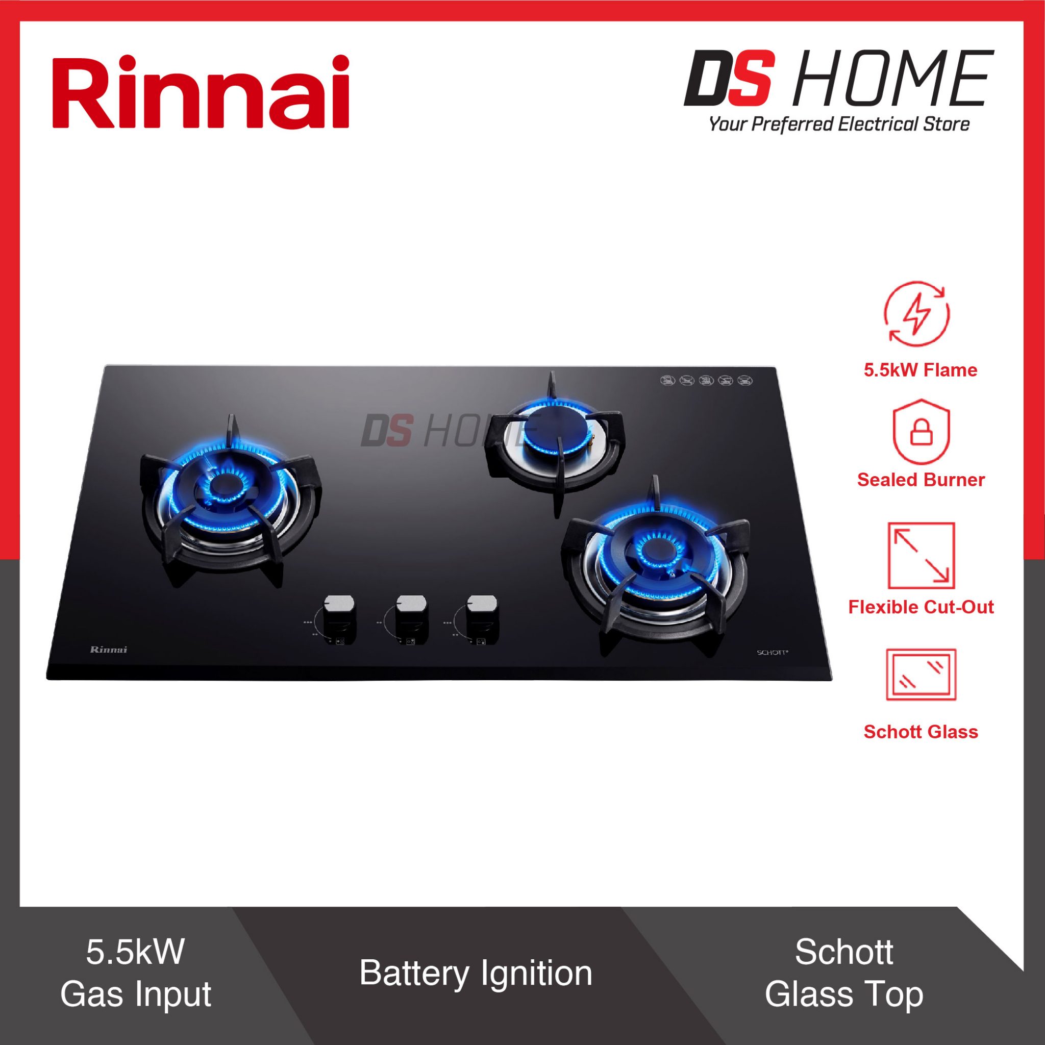 RINNAI RB93UG BUILTIN HOB | DS HOME