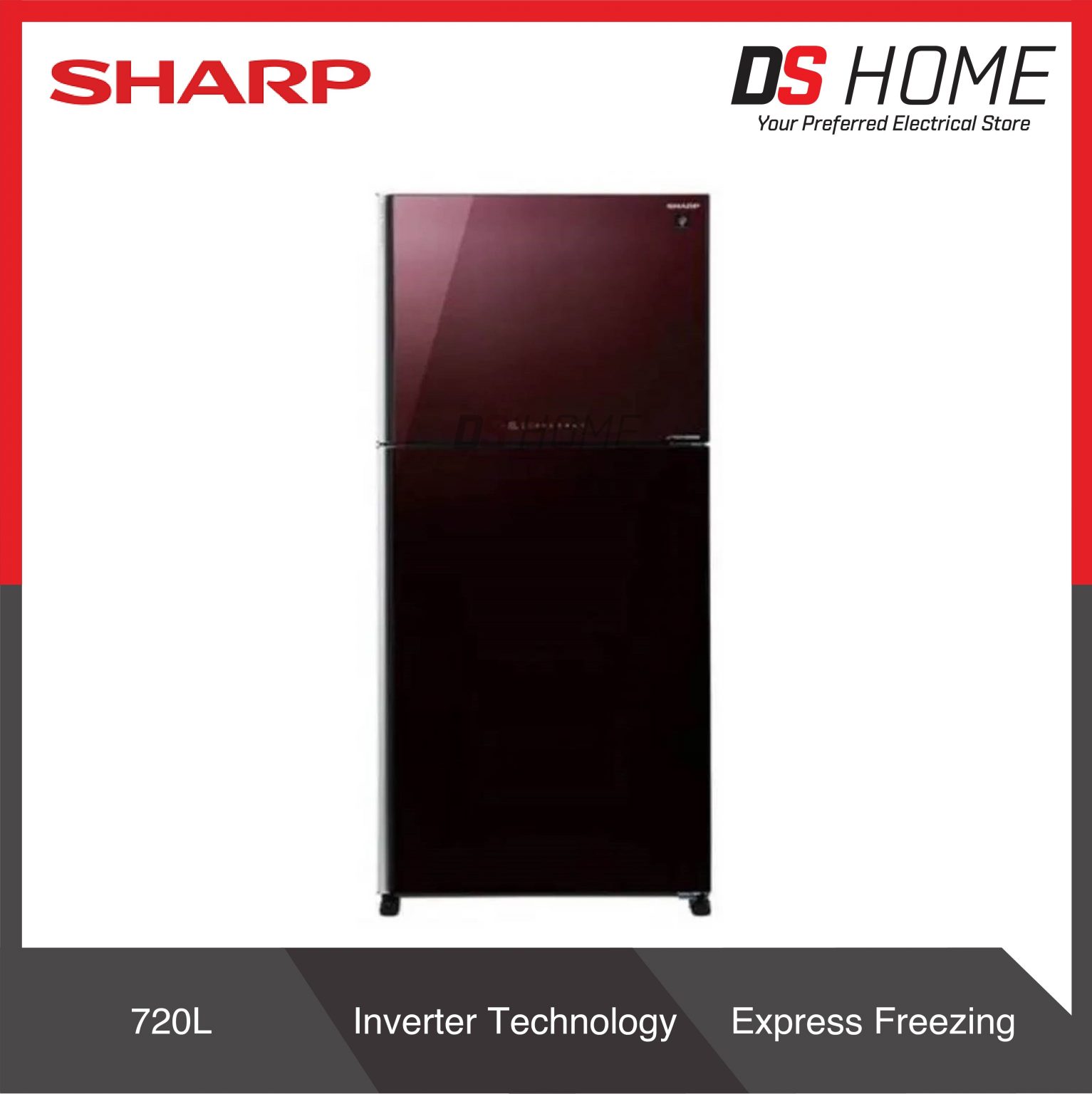 SHARP SJP882MFGM FRIDGE 2 DOORS G720L PELICAN MEGA FREEZER J-TECH ...