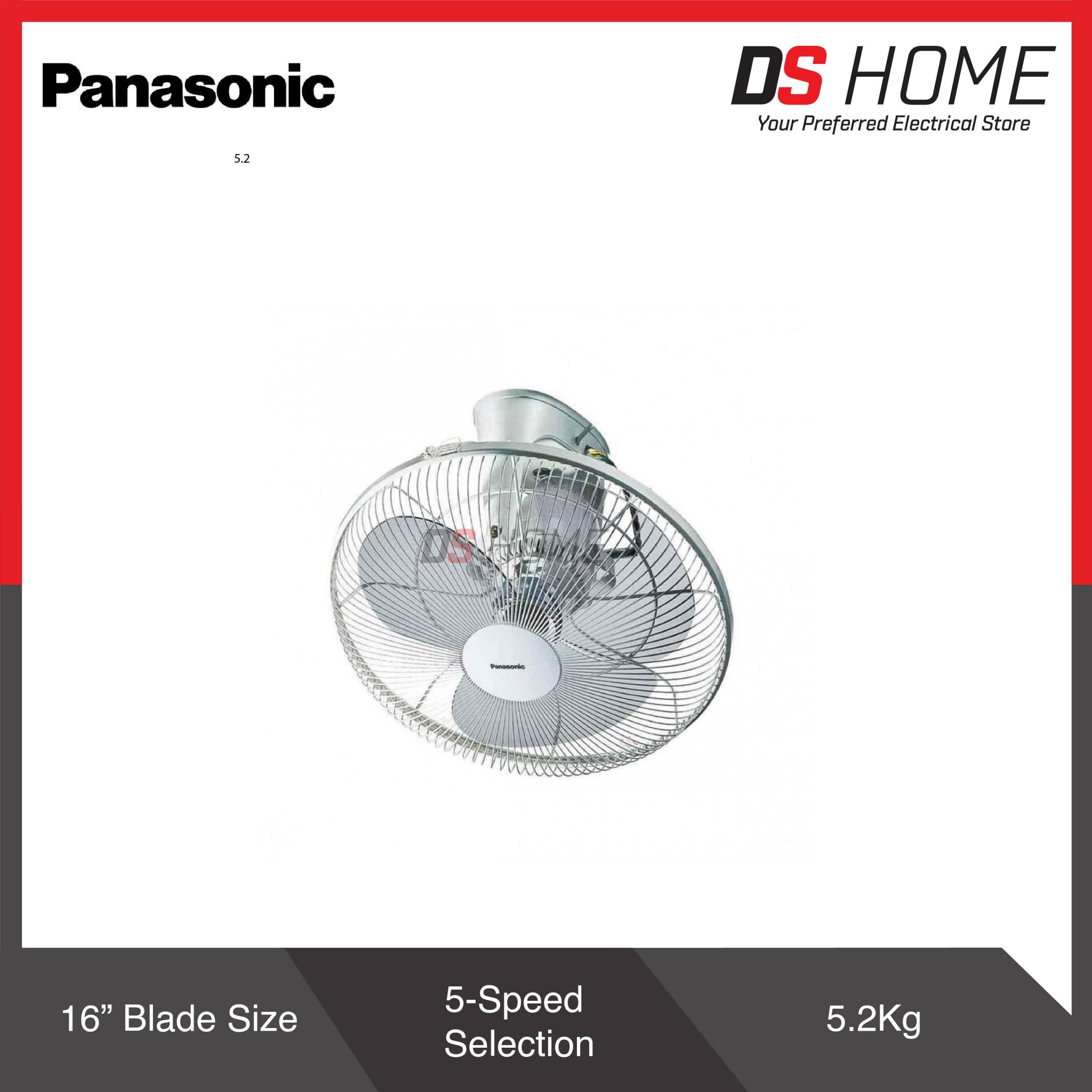 PANASONIC F-MQ409-GY AUTO FAN 16" WHITE | DS HOME